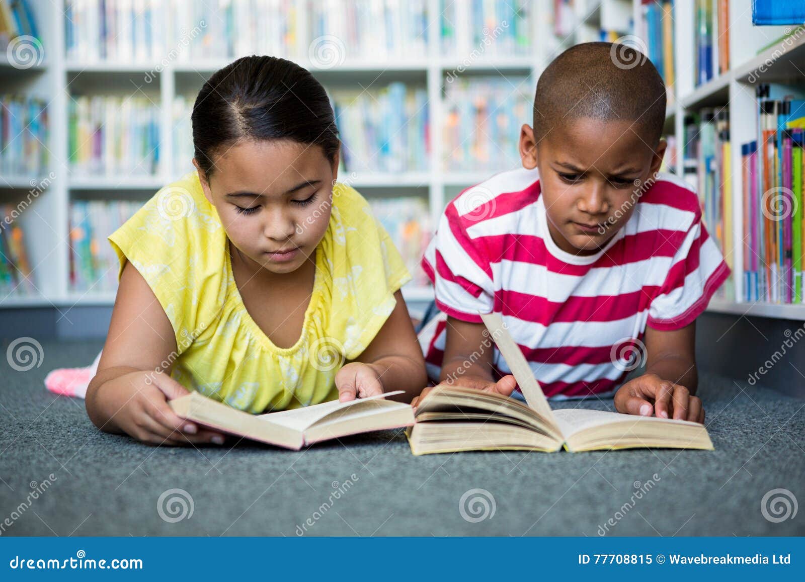 Elementary Students Reading Books