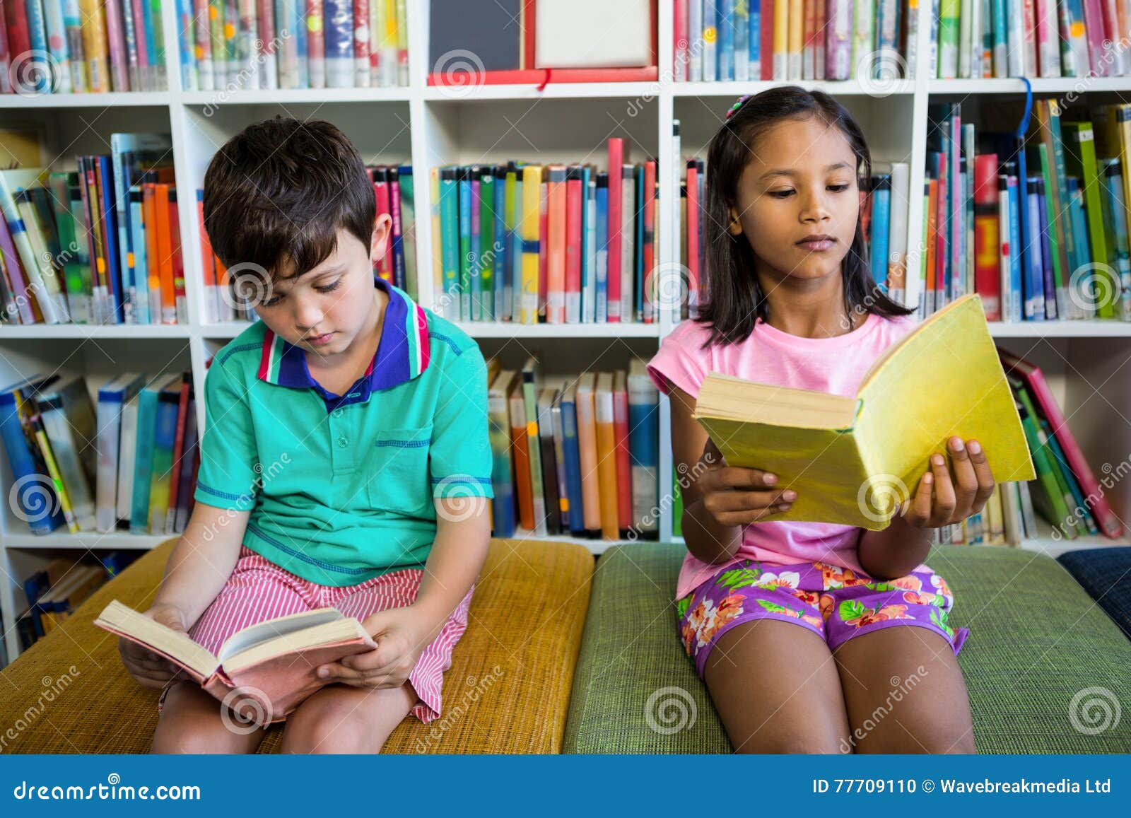 Elementary Students Reading Books