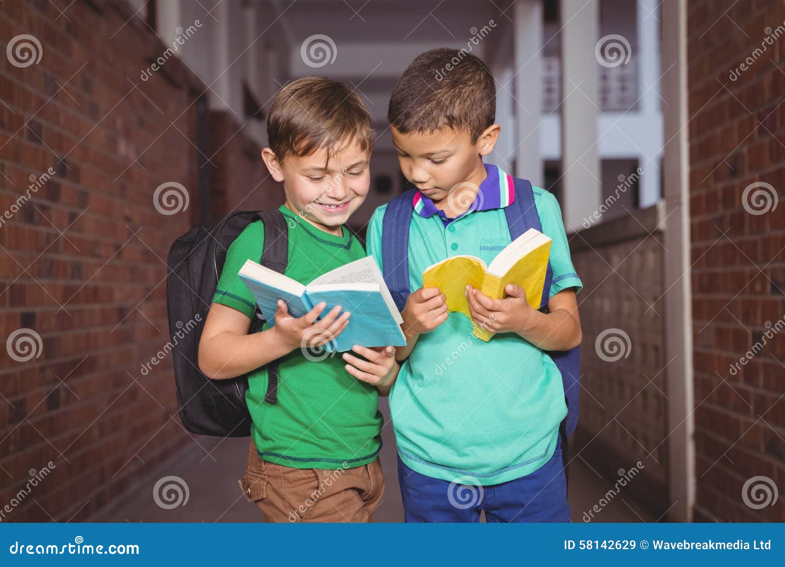 Students Reading Books Together Stock Image - Image of childhood, hall ...
