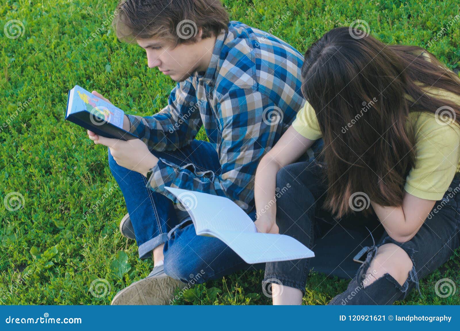 Students Reading Notes To Pass an Exam. Time To Study Stock Image ...