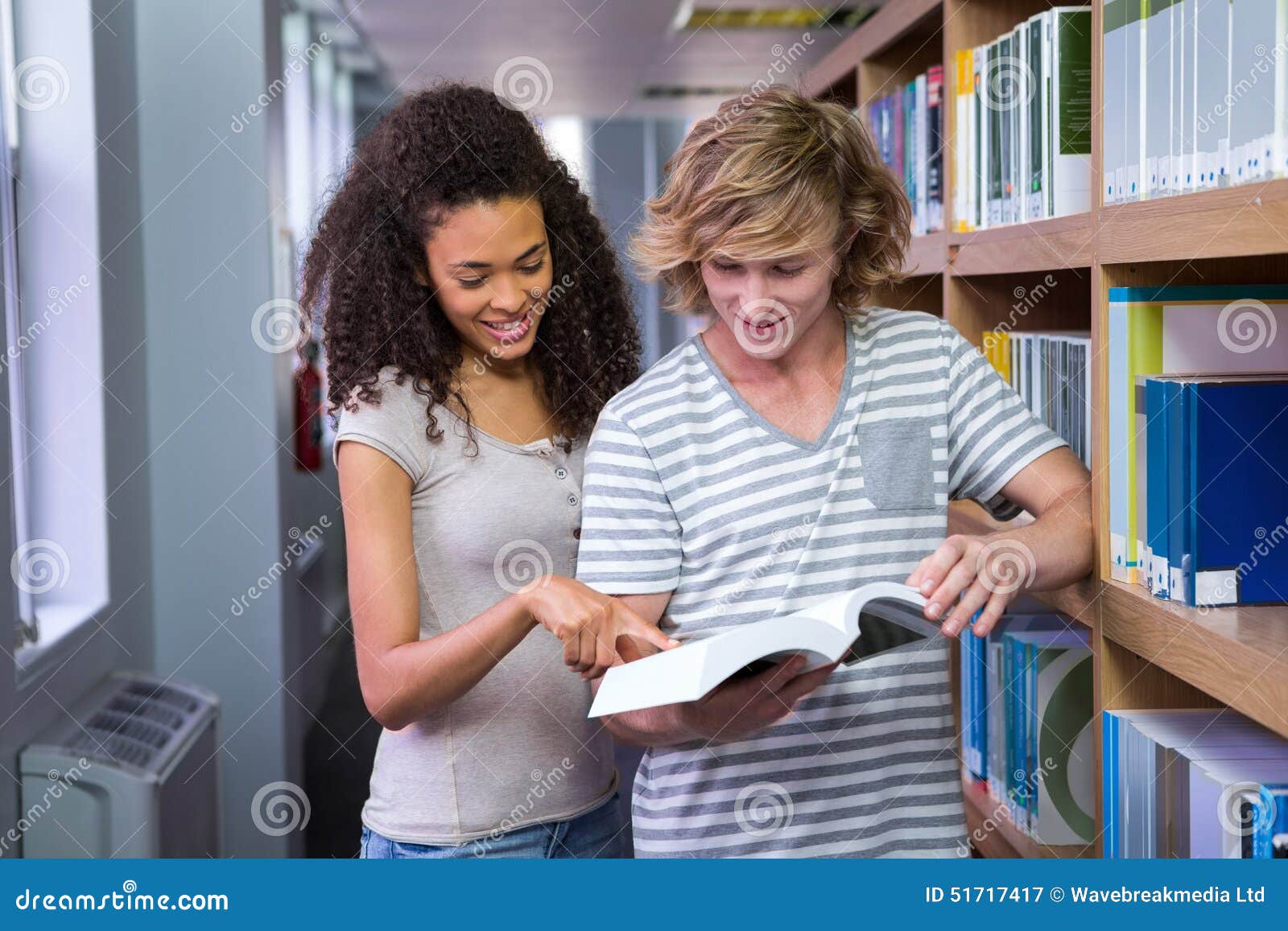 Students Reading Together in the Library Stock Image - Image of ...