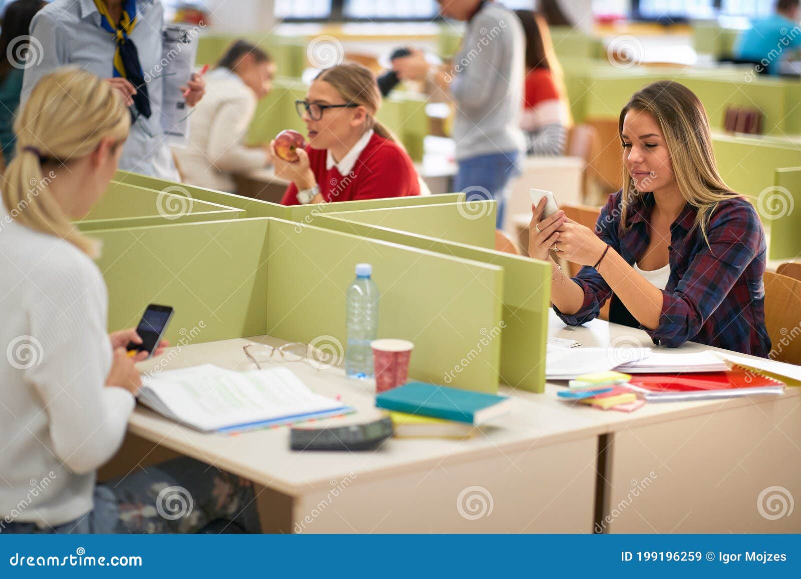 Students in a Relaxed Atmosphere at a Break of the Lecture. Smart Young ...