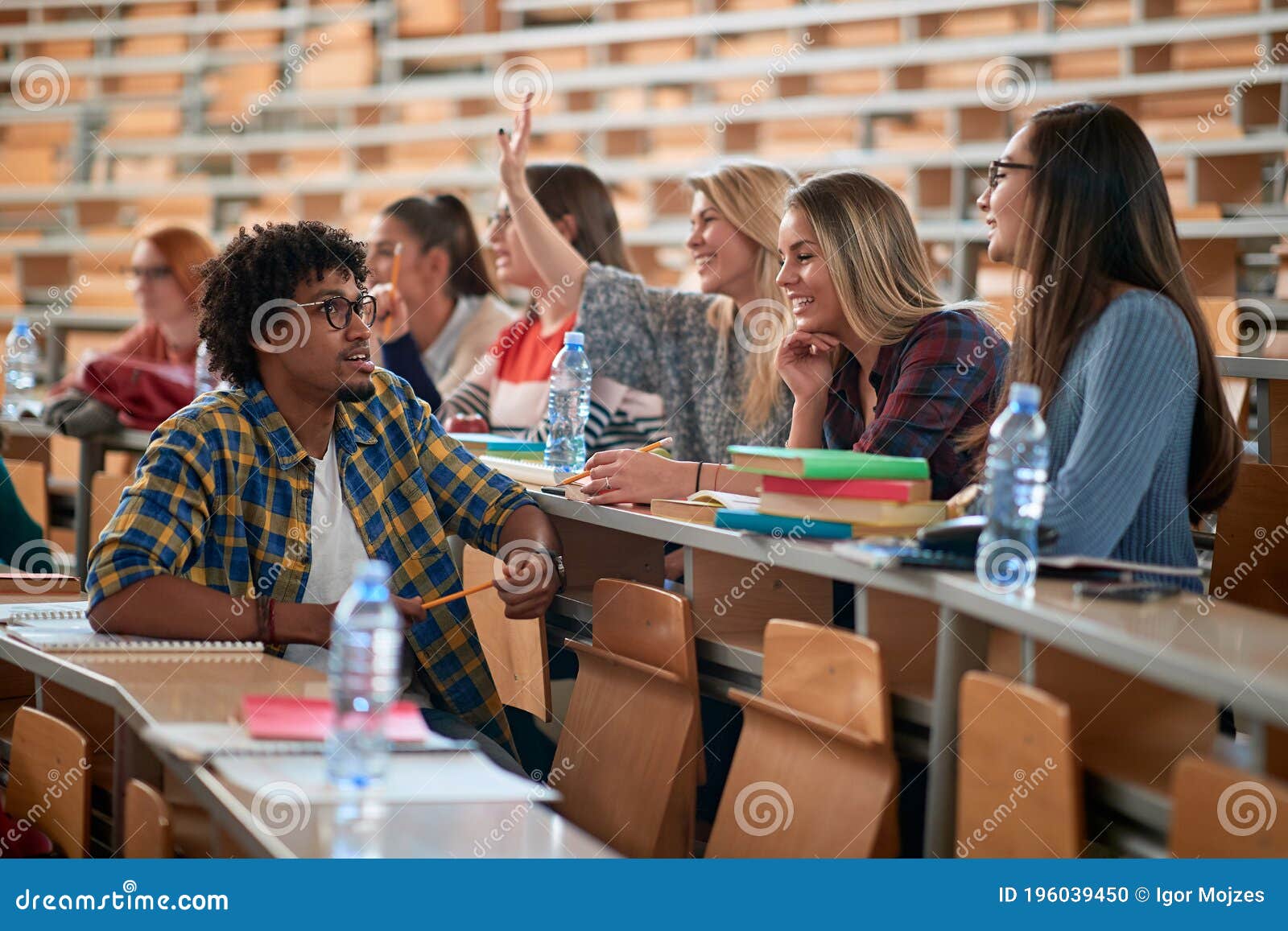 Students in a Relaxed Talk in a Break of a Lecture Stock Photo - Image ...