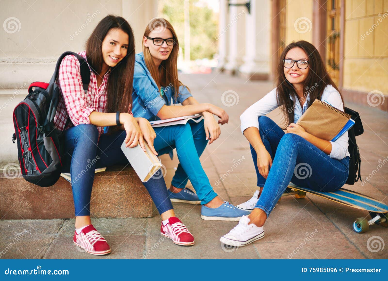 Students resting stock photo. Image of smiling, group - 75985096