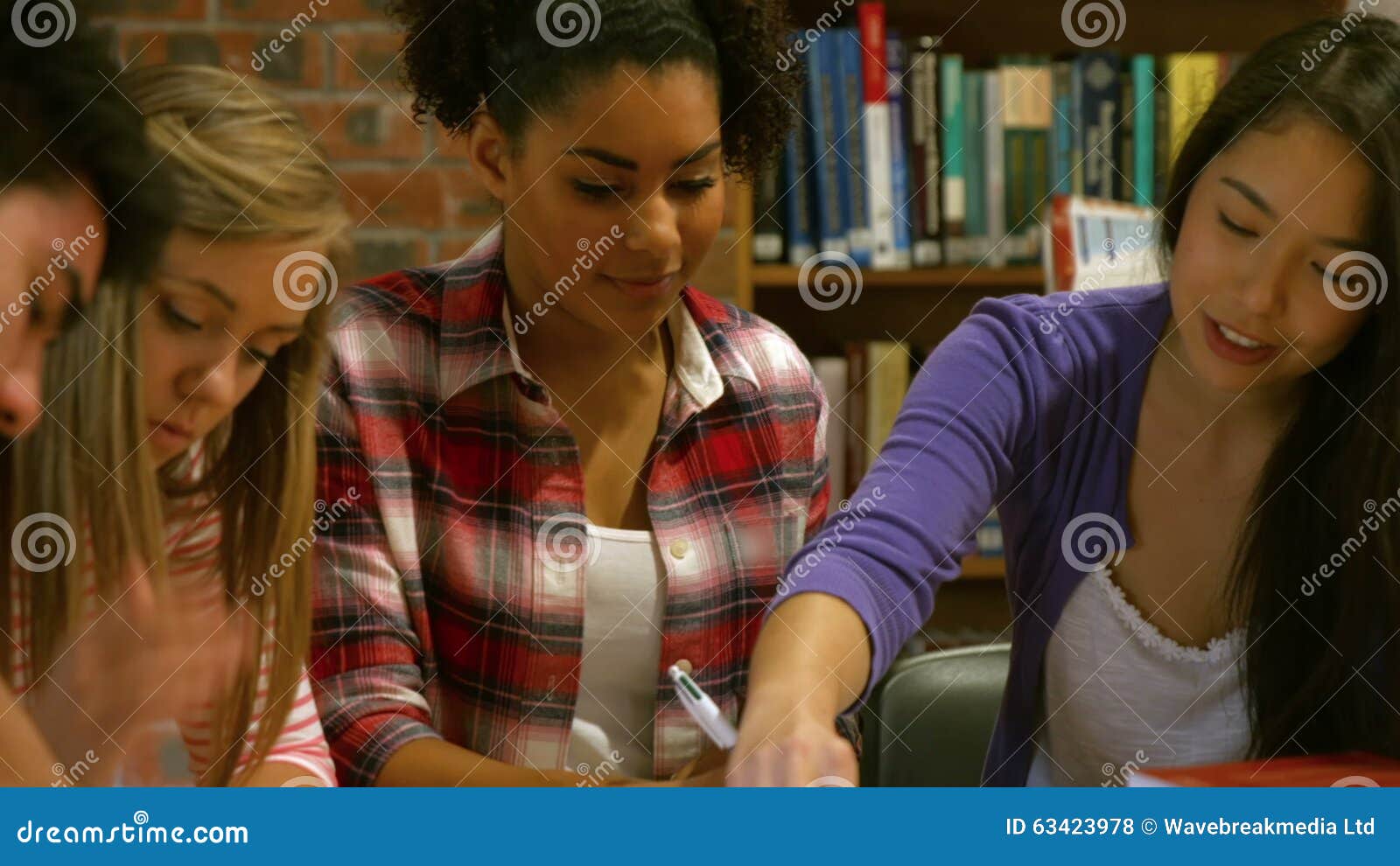 Students Revising Together in the Library Stock Footage - Video of desk ...