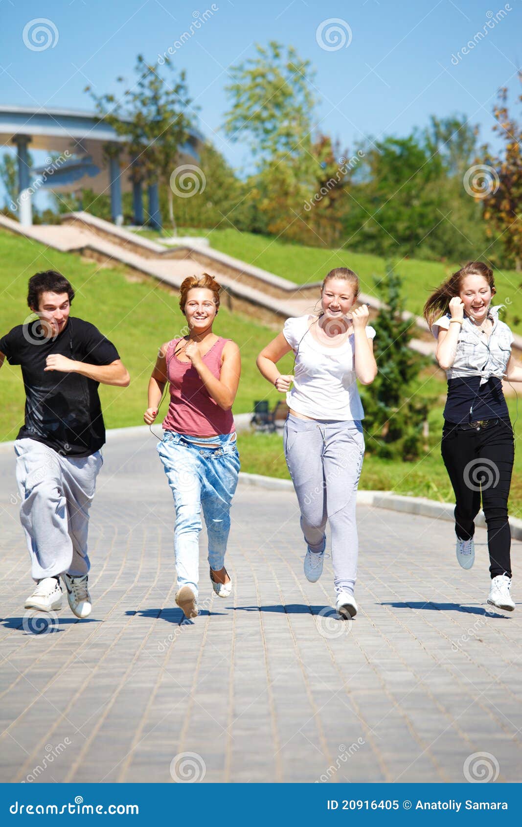 Students running stock image. Image of laughing, school - 20916405