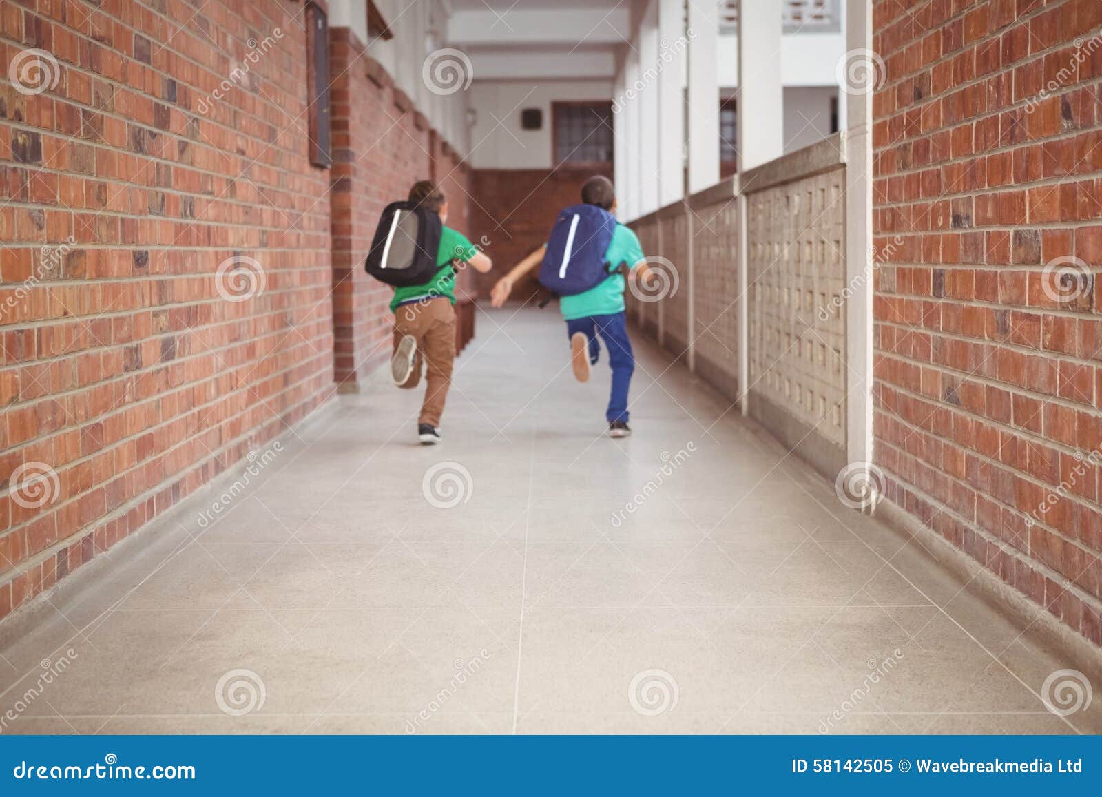 Student Running In Hallway