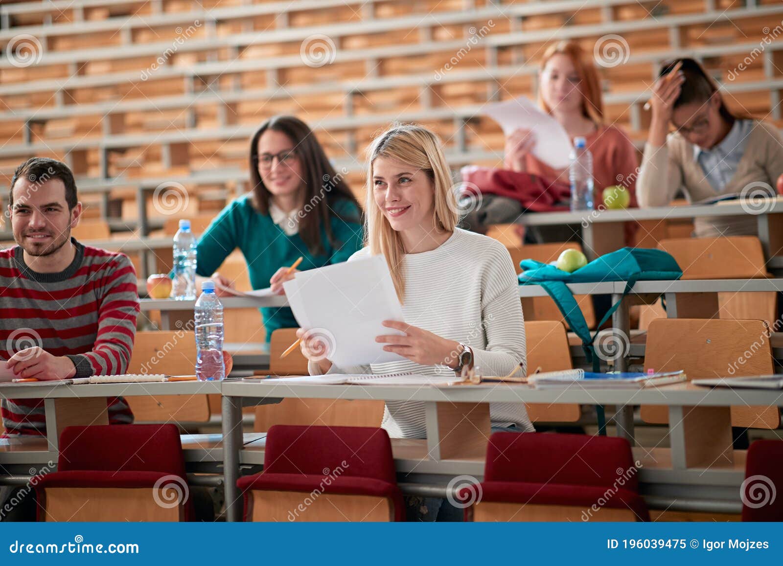Students Satisfied about Exam Scores Stock Image - Image of department ...