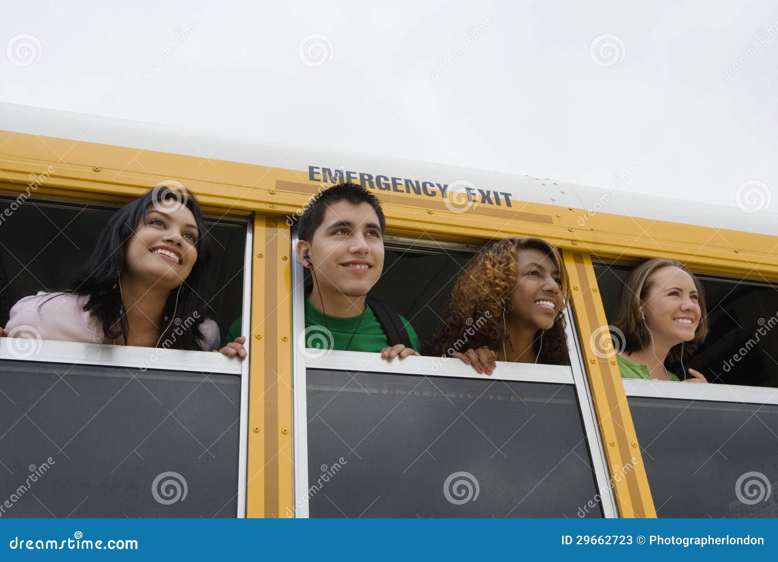 Students in a School Bus stock image. Image of earpheducation - 29662723