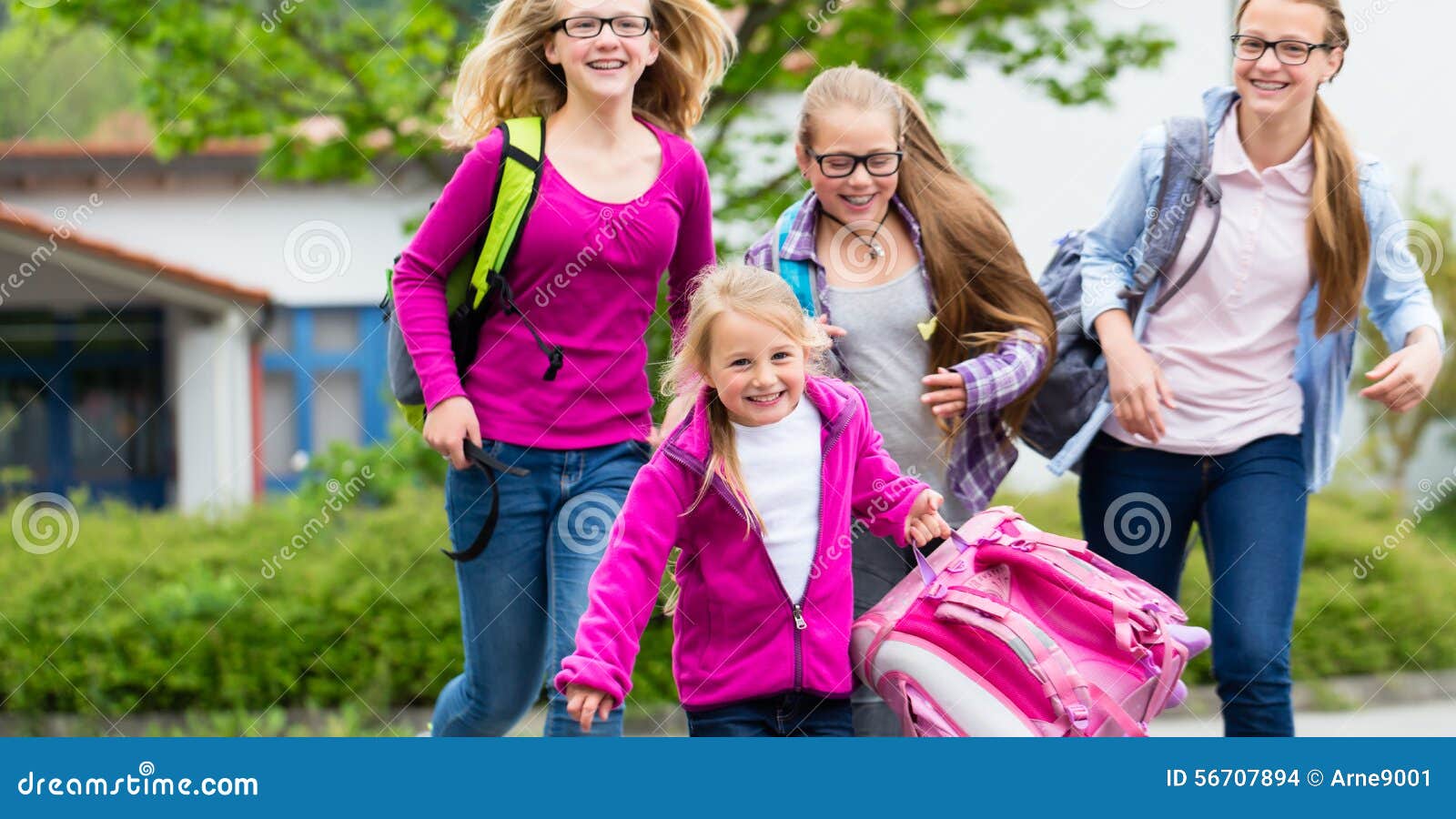Students at Schoolyard in Recess Stock Photo - Image of students ...