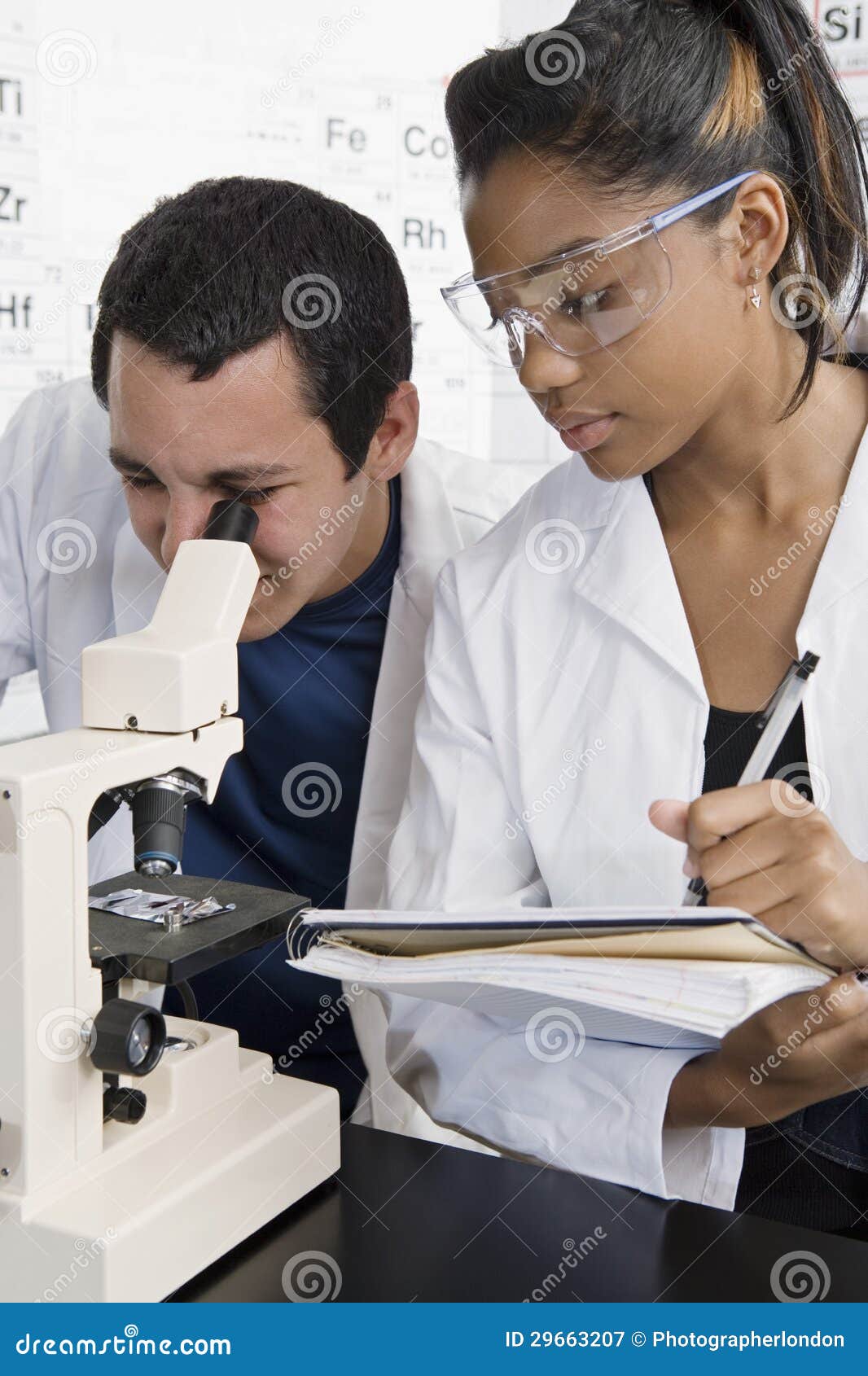 Students in Science Class stock image. Image of labcoat - 29663207