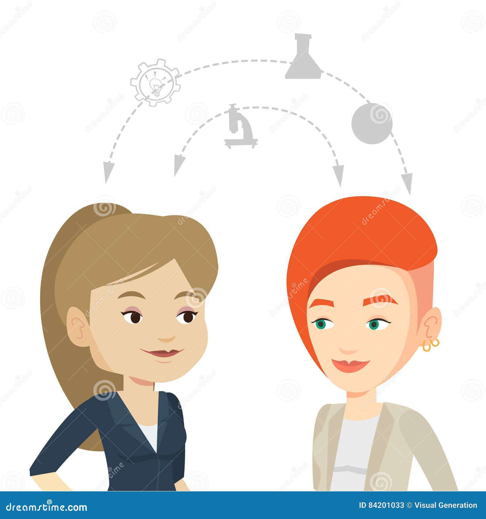 Students Sharing With The Ideas. Cartoon Vector | CartoonDealer.com ...