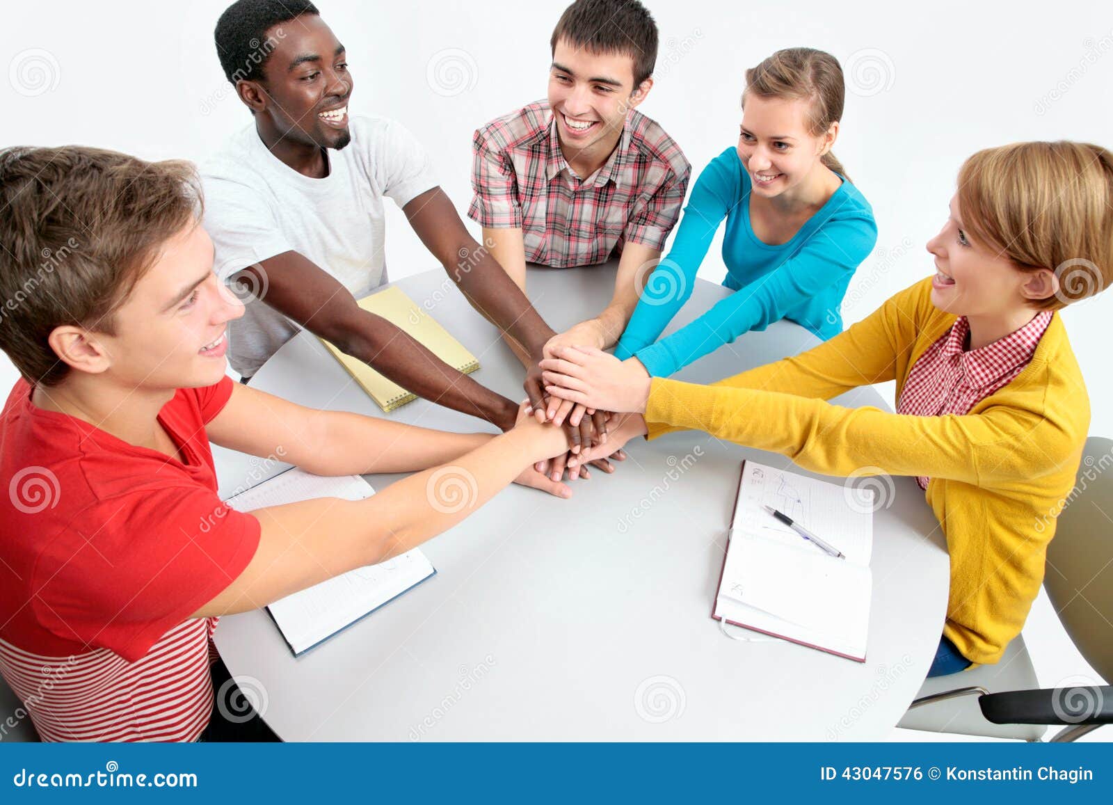 Students Showing Unity with Their Hands Together Stock Photo - Image of ...