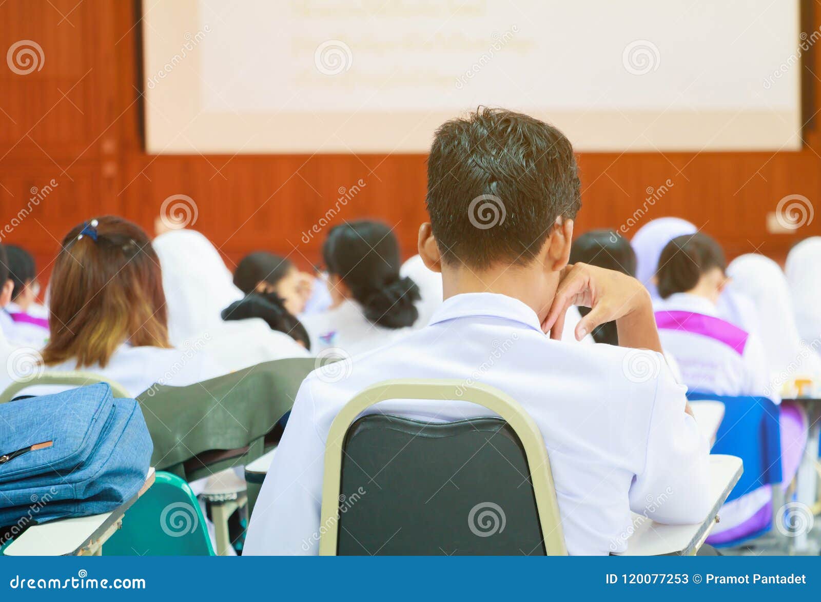 Students Sit on Chair Interior Classroom Learning in Education ...