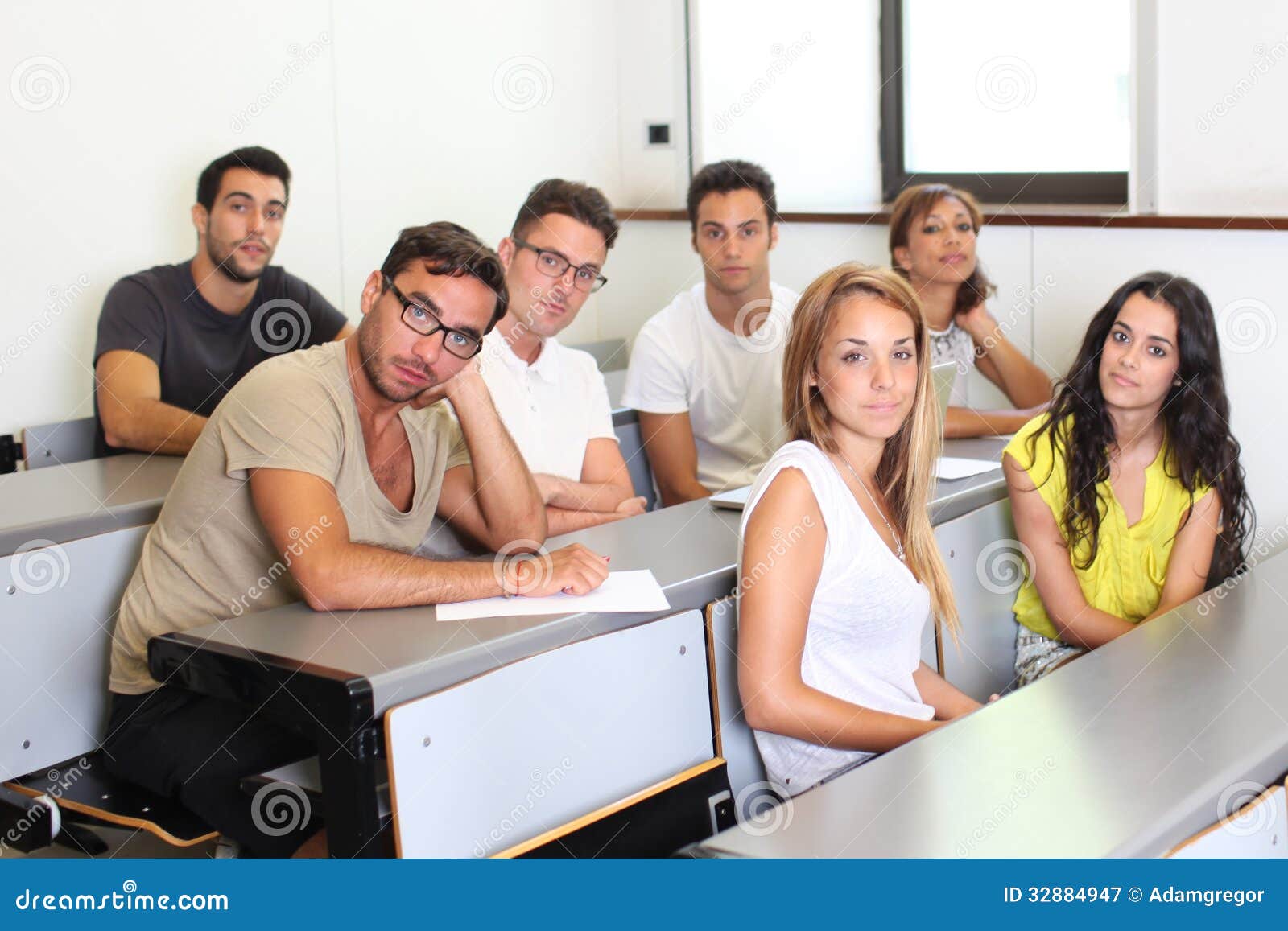 Students Sitting in Class Room Stock Image - Image of positive, people ...