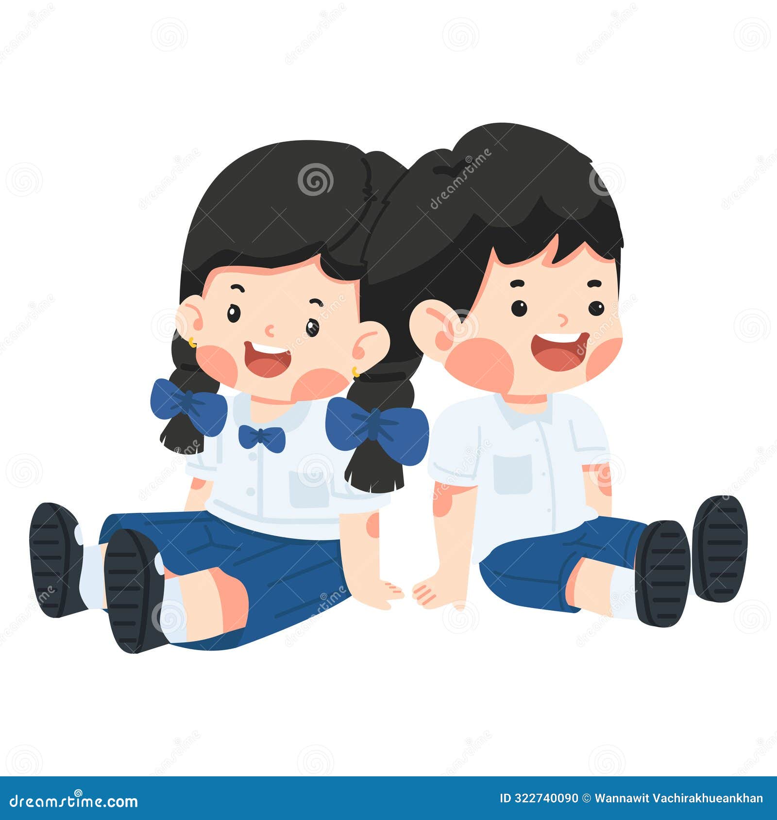 Students are Sitting on the Floor Stock Vector - Illustration of ...