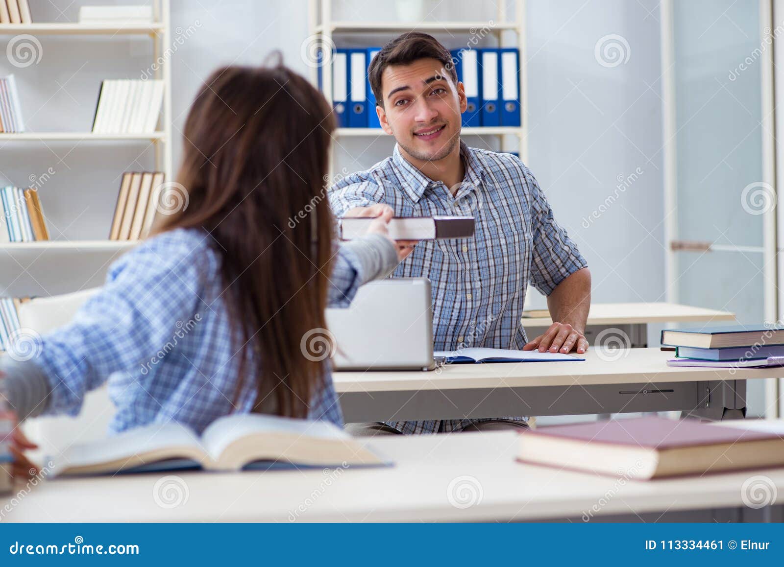 The Students Sitting and Studying in Classroom College Stock Image ...