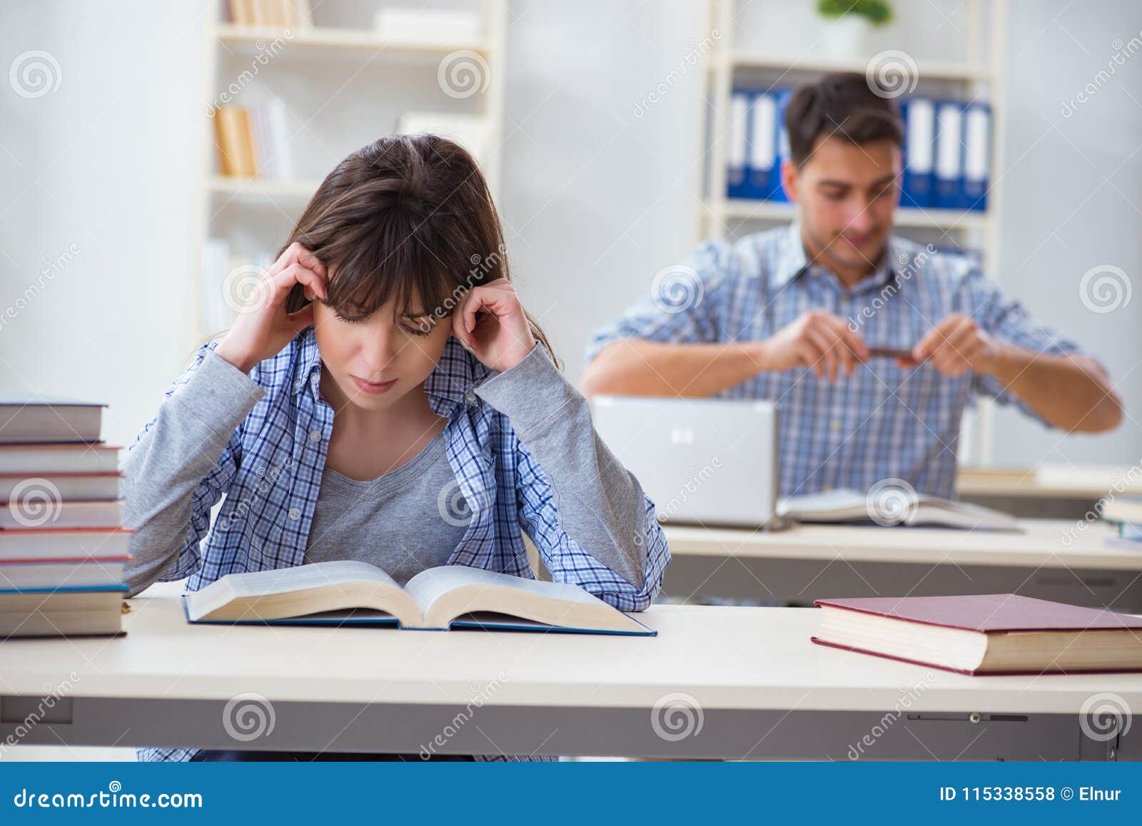 The Students Sitting and Studying in Classroom College Stock Photo ...