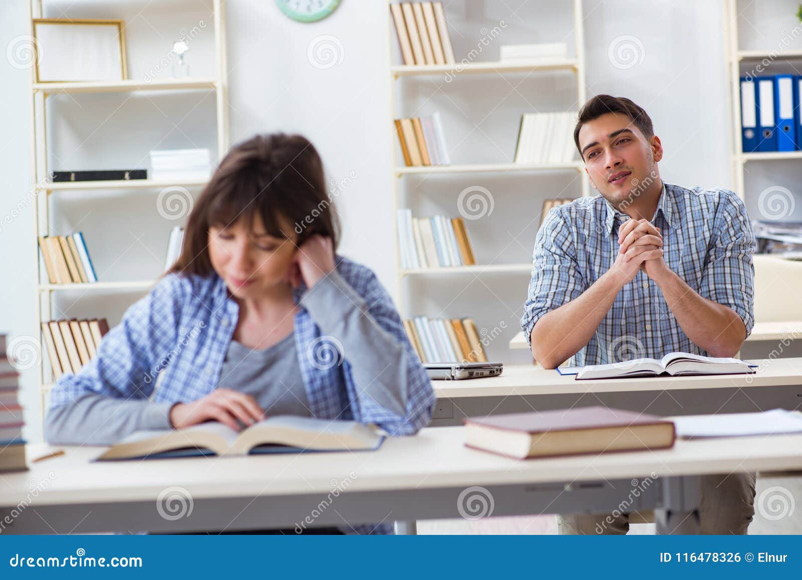 The Students Sitting and Studying in Classroom College Stock Photo ...