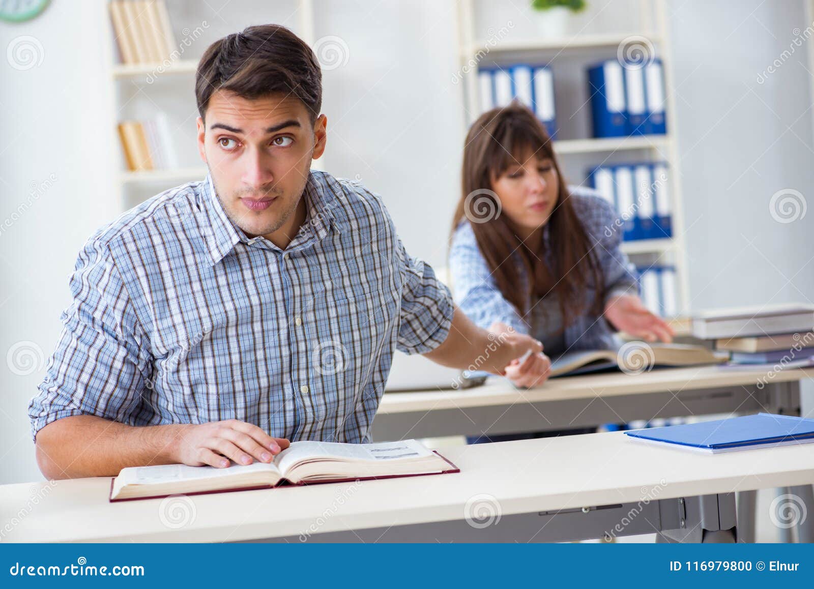 The Students Sitting and Studying in Classroom College Stock Photo ...
