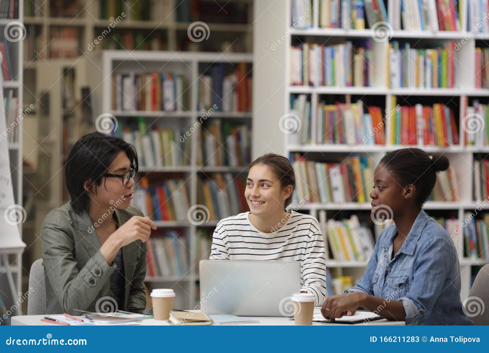 Students Discussing Project in Team Stock Image - Image of happiness ...
