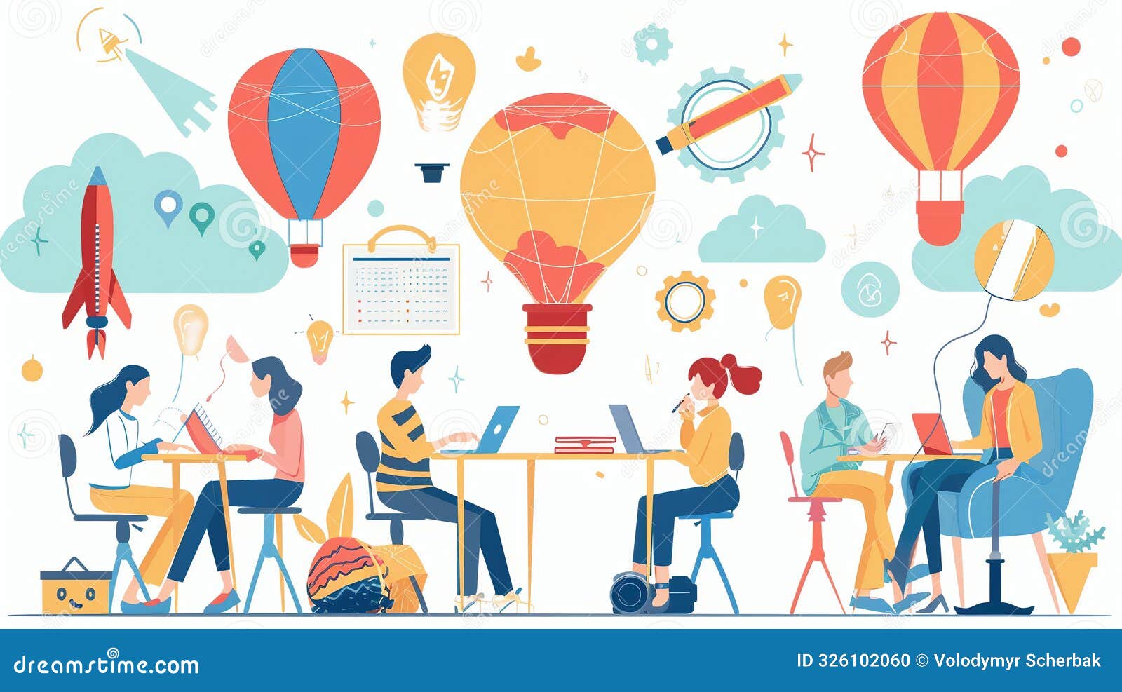 Students are Sitting at Tables. the Process of Learning in Pairs Stock ...