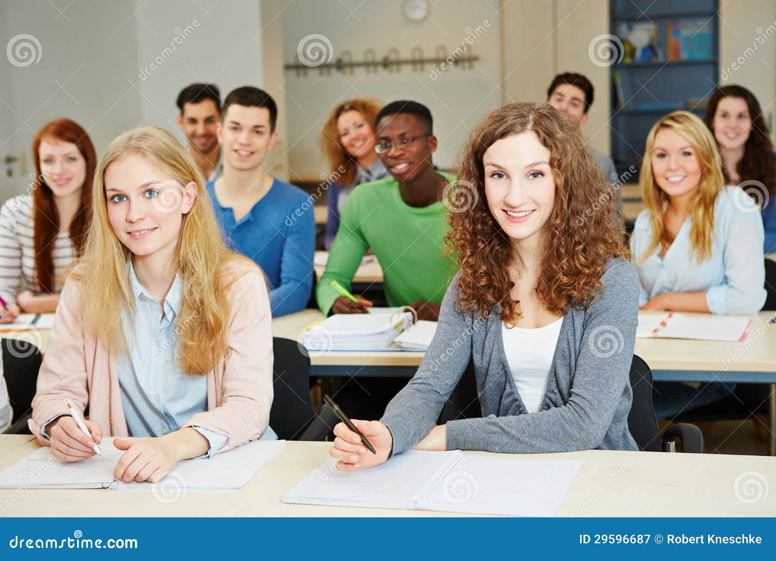 Students Sitting in University Stock Image - Image of class, exam: 29596687