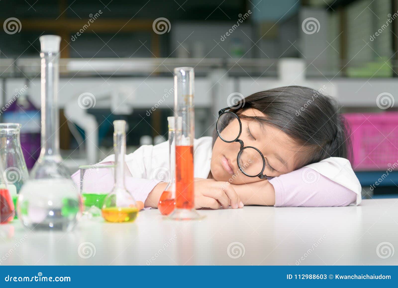 Students Sleeping after Doing Science Experiment Stock Image - Image of ...