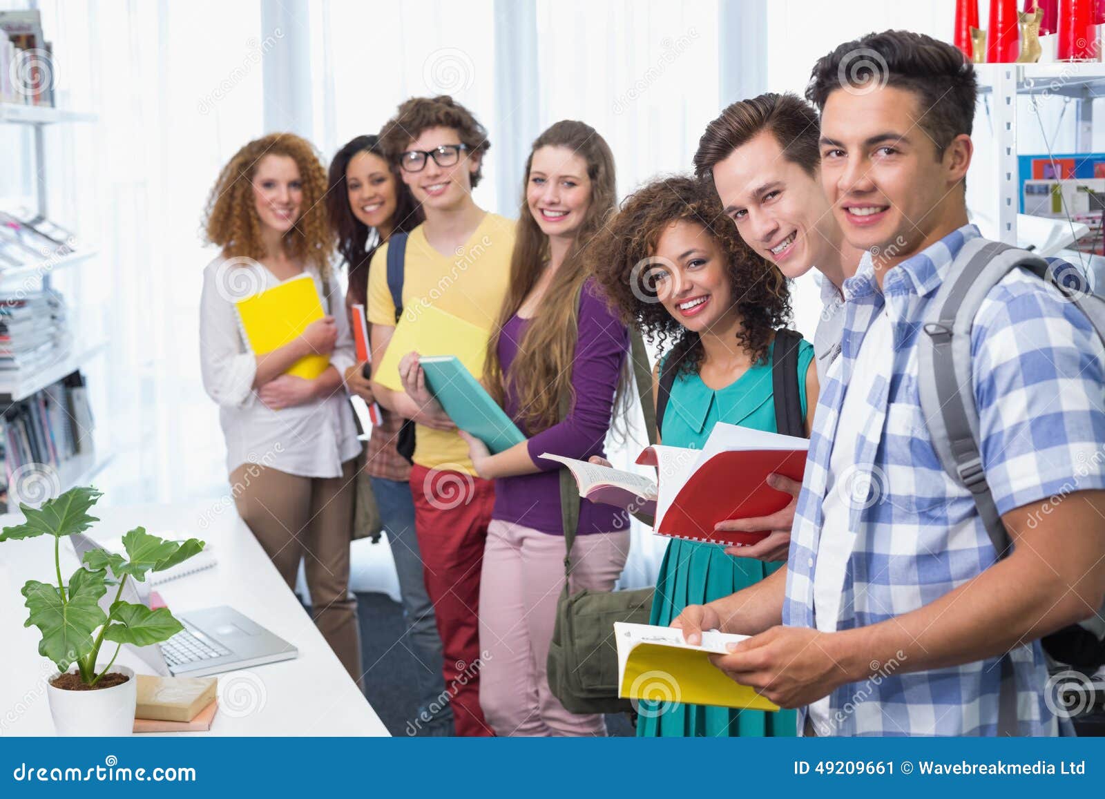 Students Smiling at Camera Standing in a Line Stock Image - Image of ...