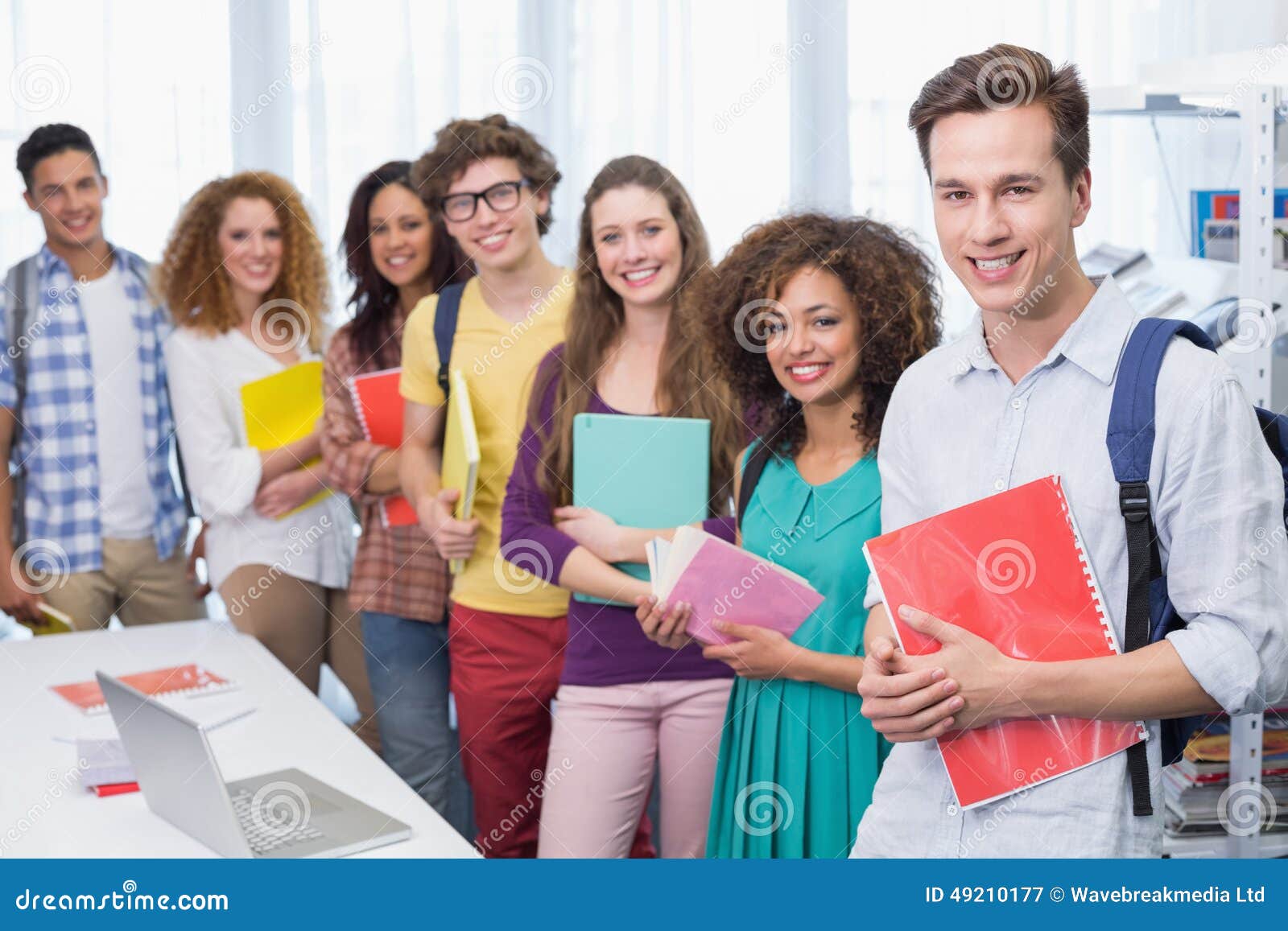 Students Smiling at Camera Standing in a Line Stock Image - Image of ...