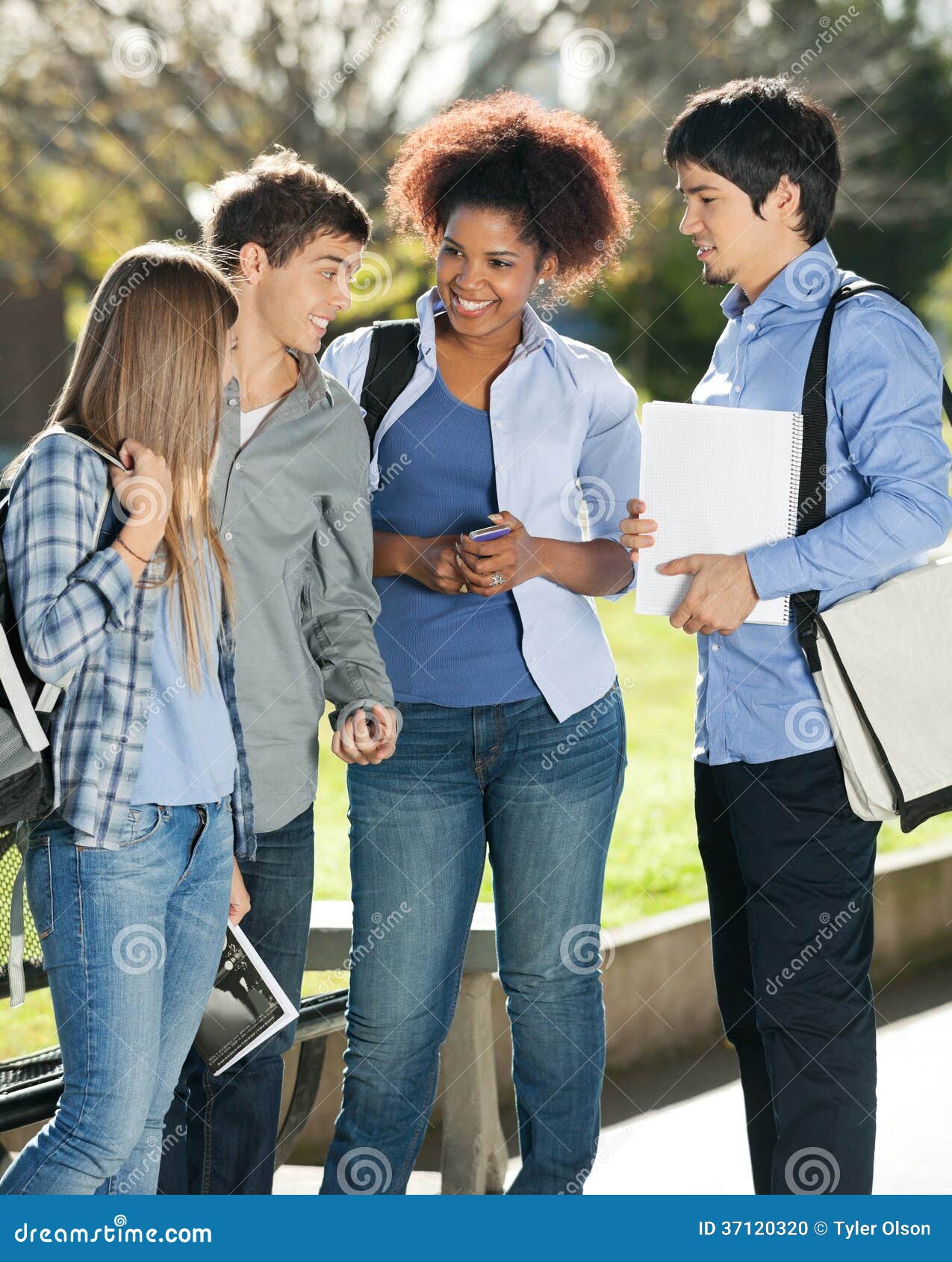 Students Smiling Together in Campus Stock Photo - Image of college ...