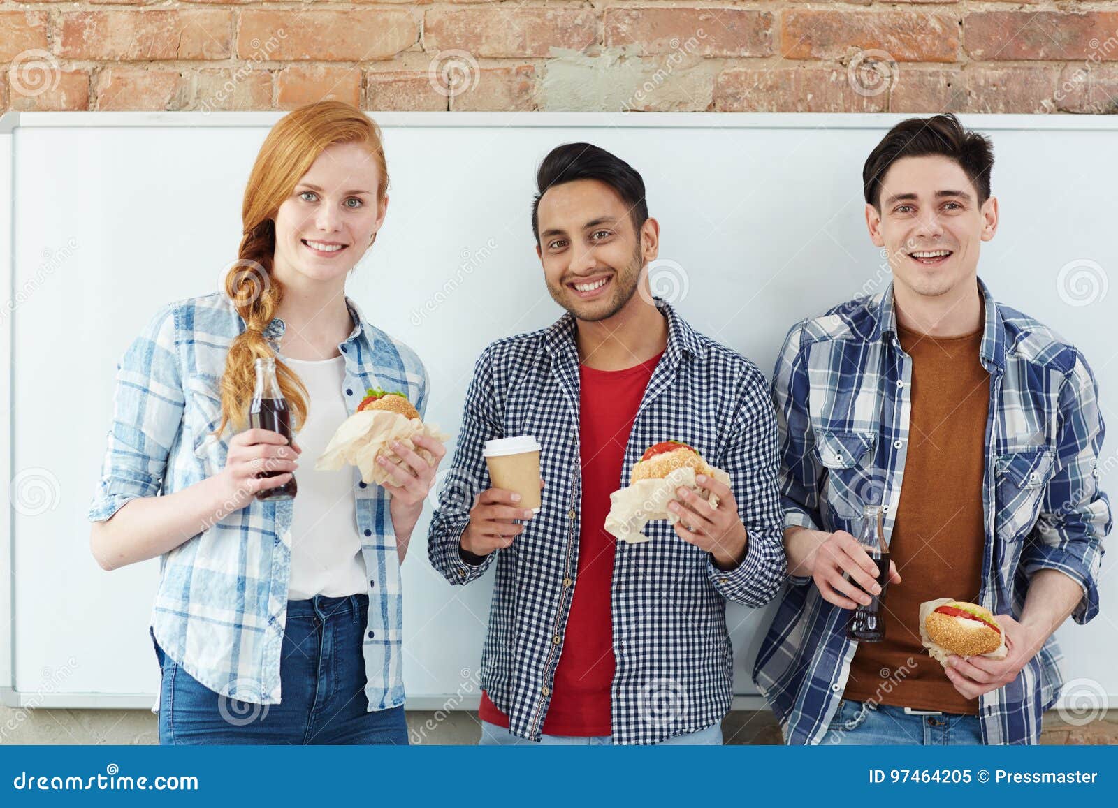 Students with snack stock image. Image of friendly, lunchbreak - 97464205