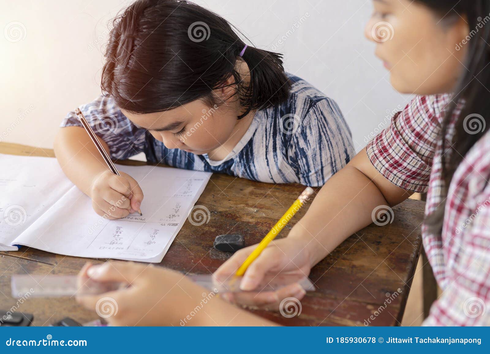 Students are Solving Mathematical Problems Stock Photo - Image of ...