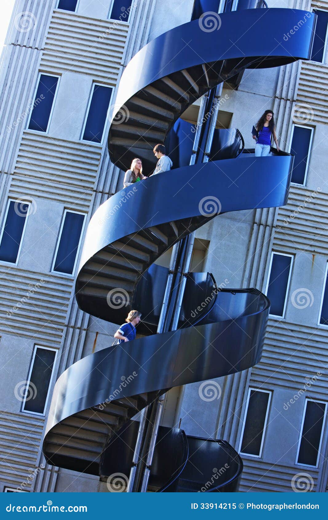 Students on Spiral University Staircase Stock Image - Image of girls ...