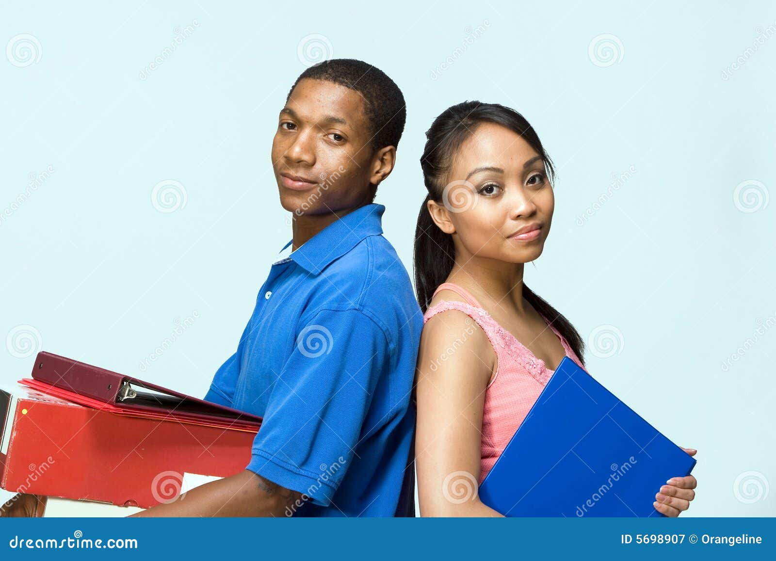 Students Standing Back To Back - Horizontal Royalty Free Stock ...