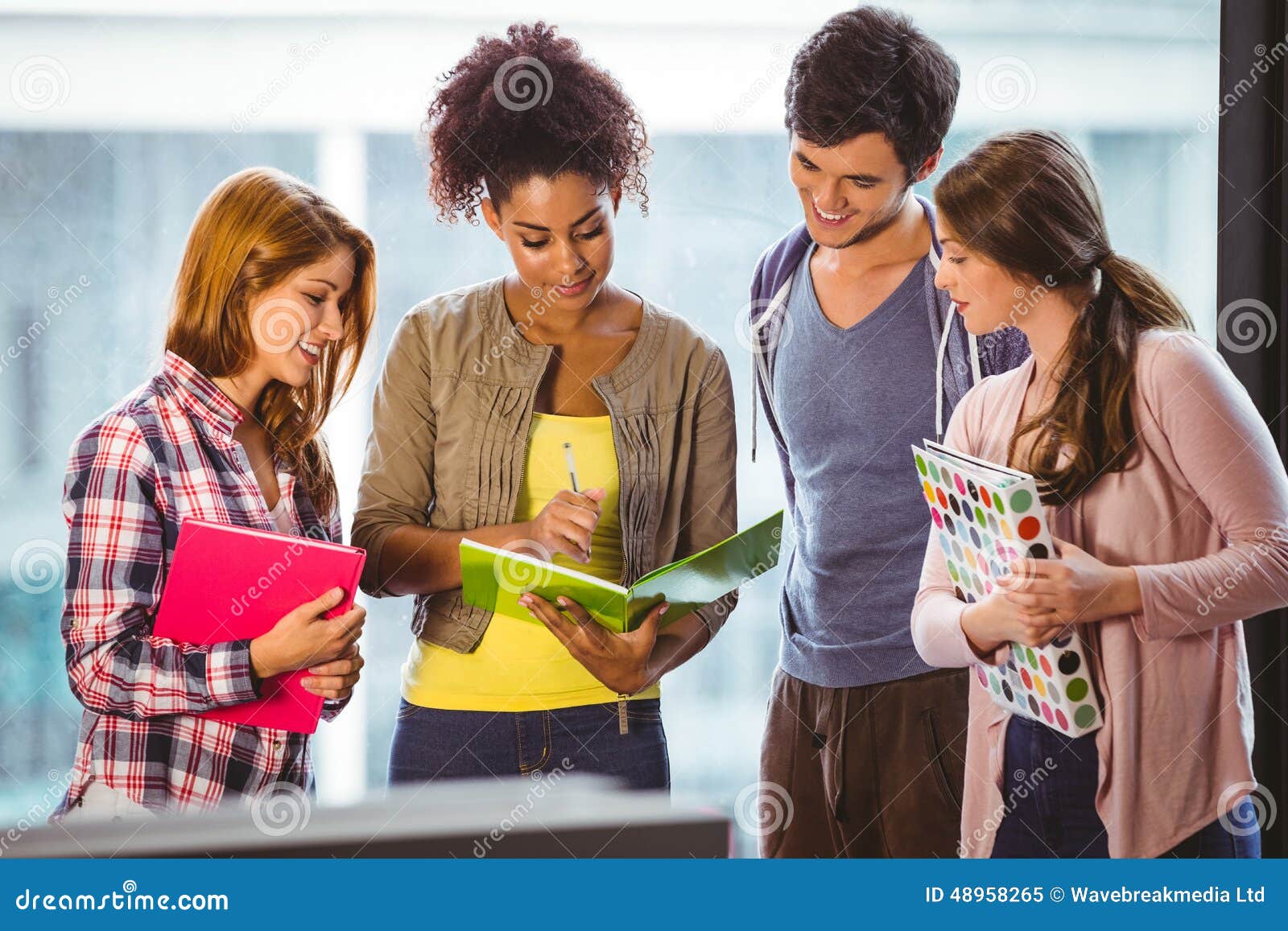 Students Standing and Chatting Together Stock Image - Image of higher ...