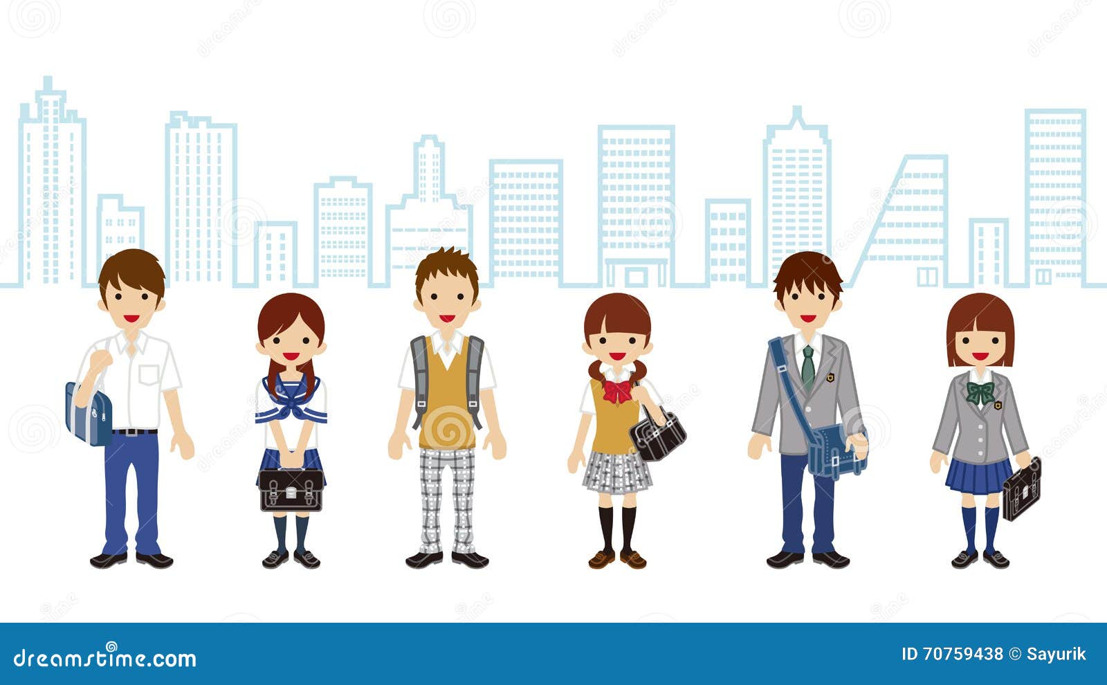 Students Standing - City Background Stock Vector - Illustration of ...