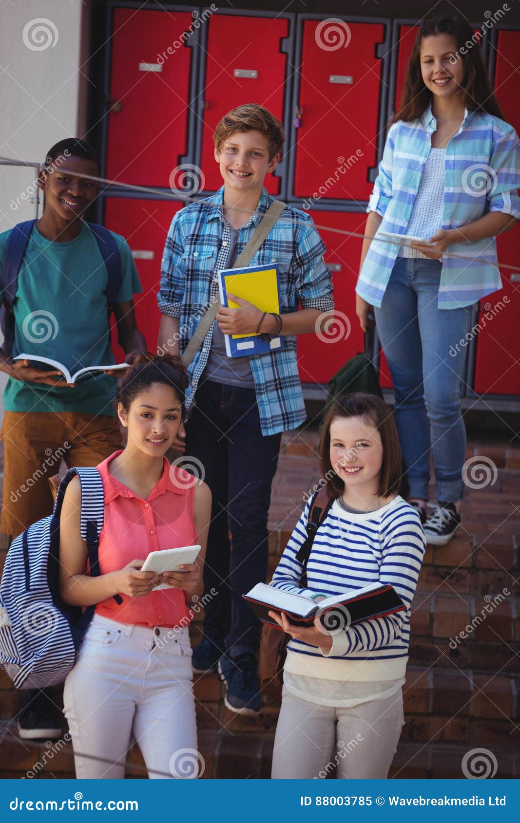 Students Standing on Staircase Stock Image - Image of adolescence, girl ...