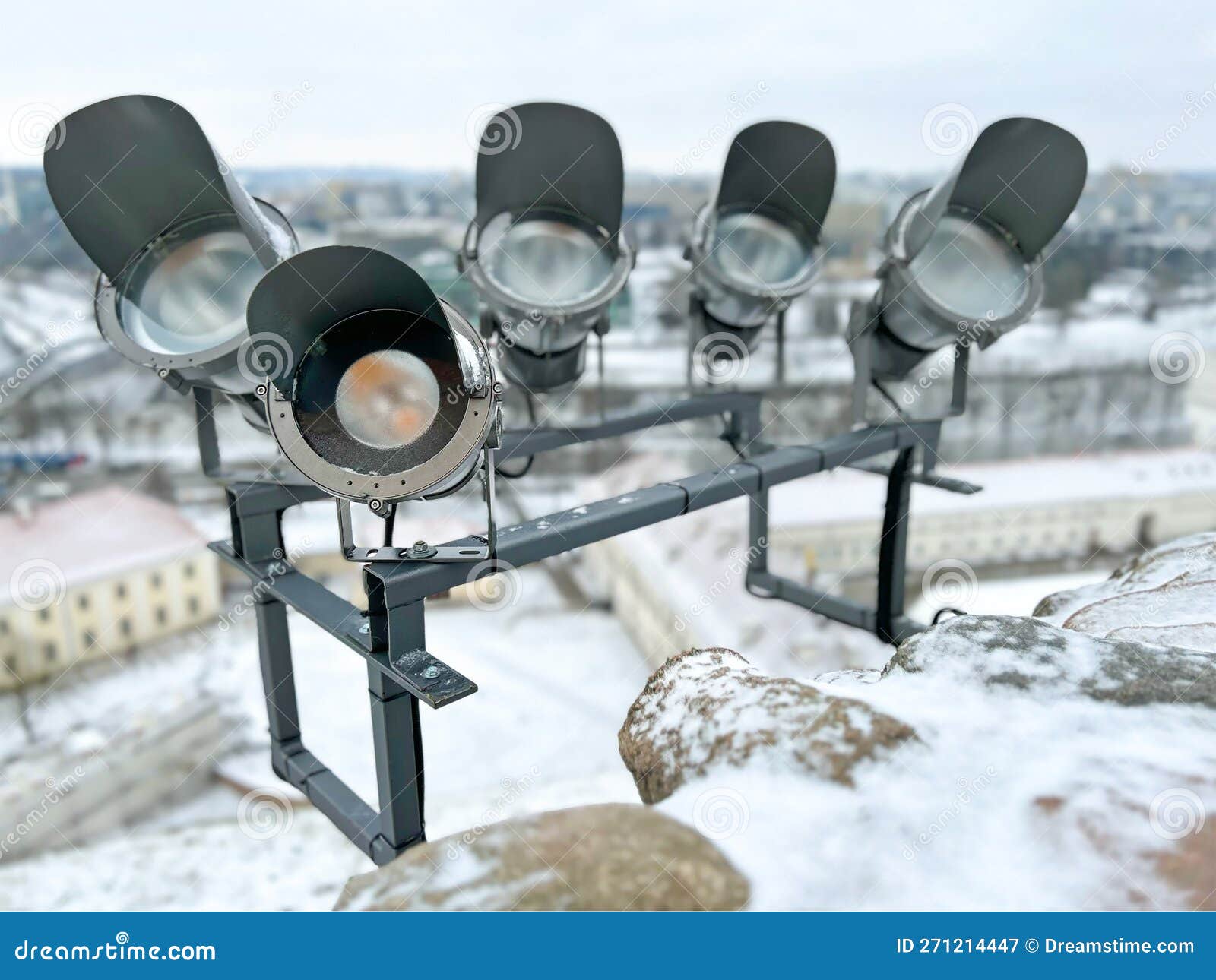 Students of Street Lighting of the Building Close -up Stock Image ...