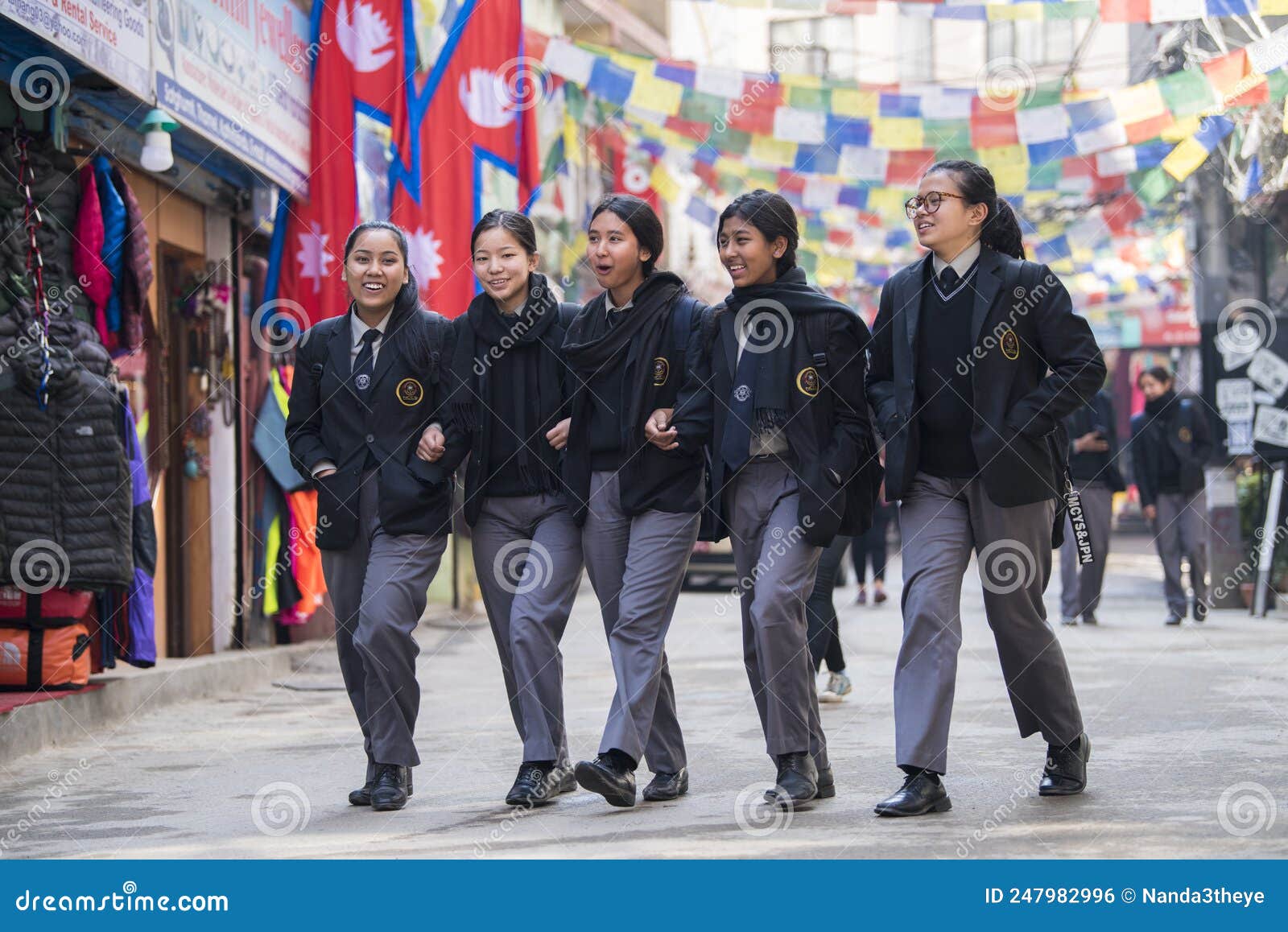 Students on the Streets of Kathmandu in Nepal. Editorial Photo - Image ...
