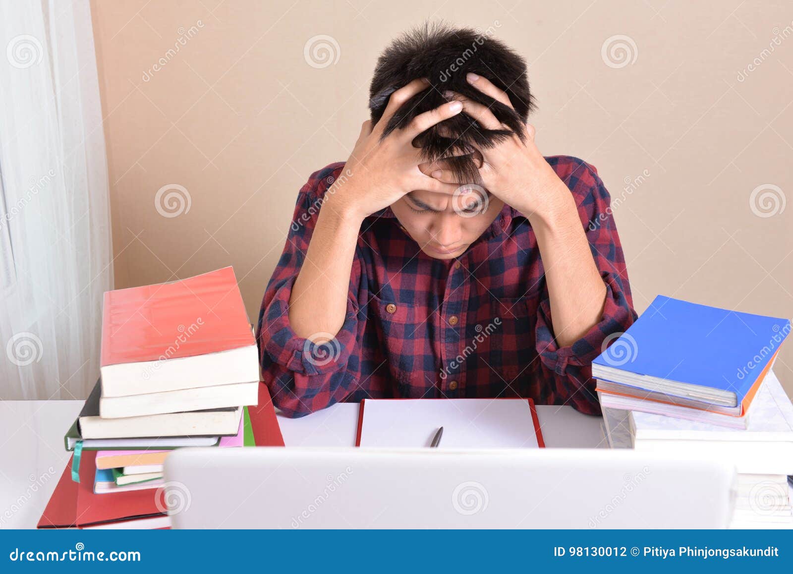 Students are Stressed with Exam Preparation Stock Photo - Image of teen ...