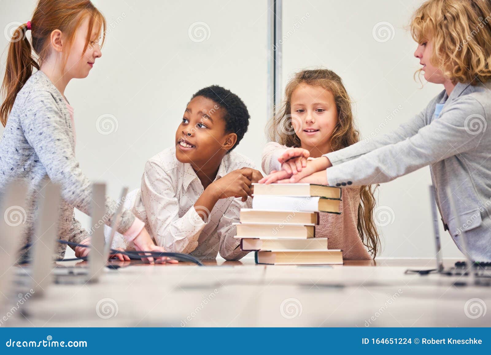Students of a Study Group Stack Their Hands Stock Photo - Image of ...