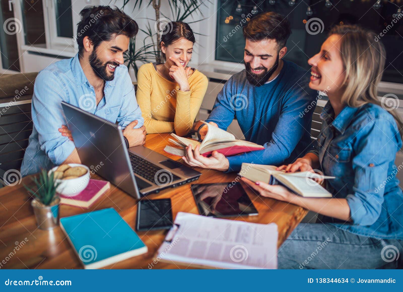 Students Study at Home. Learning and Preparing for University Exam ...