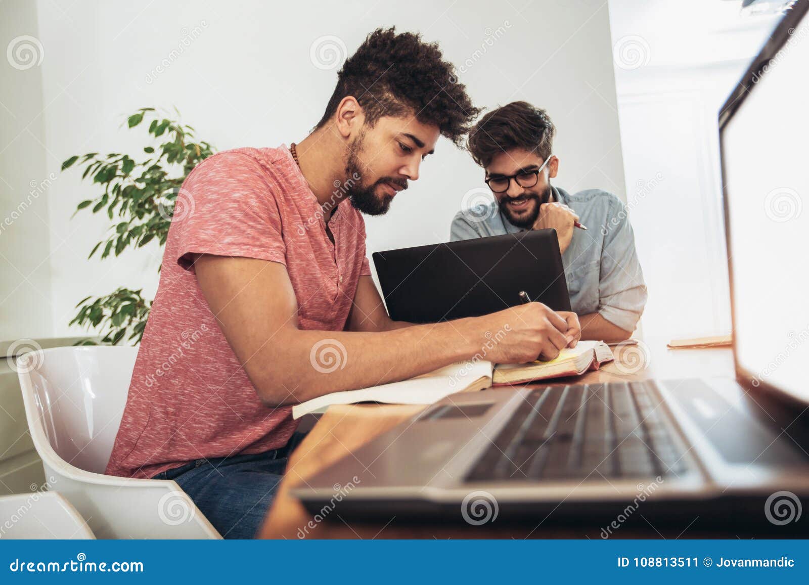 Students study at home. stock image. Image of happy - 108813511
