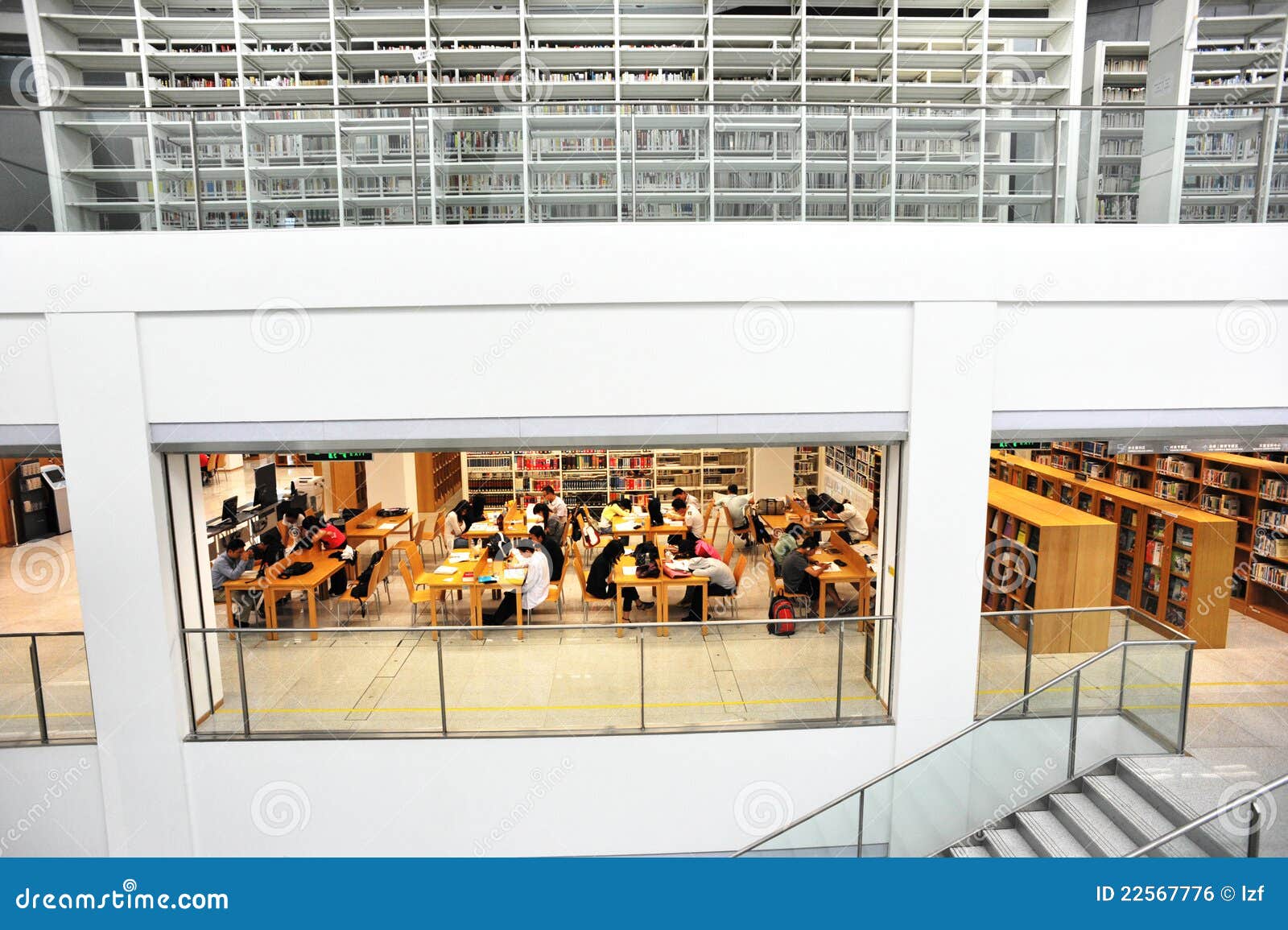 Students Study Together at Multilevel Library Editorial Photo - Image ...