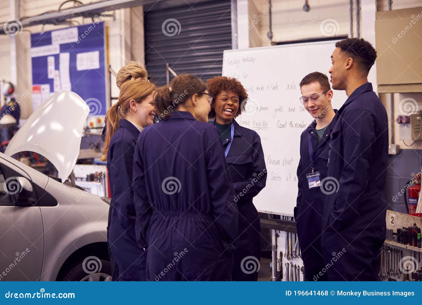 Students Studying for Auto Mechanic Apprenticeship at College Standing ...