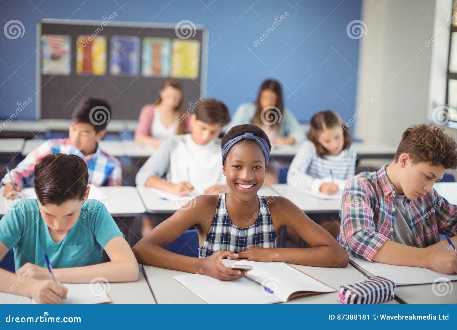 Students Studying in Classroom Stock Image - Image of confidence ...