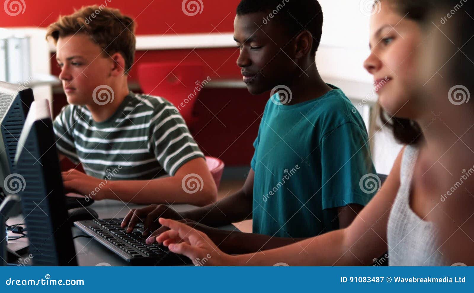 Students Studying on Computer in Classroom Stock Video - Video of ...