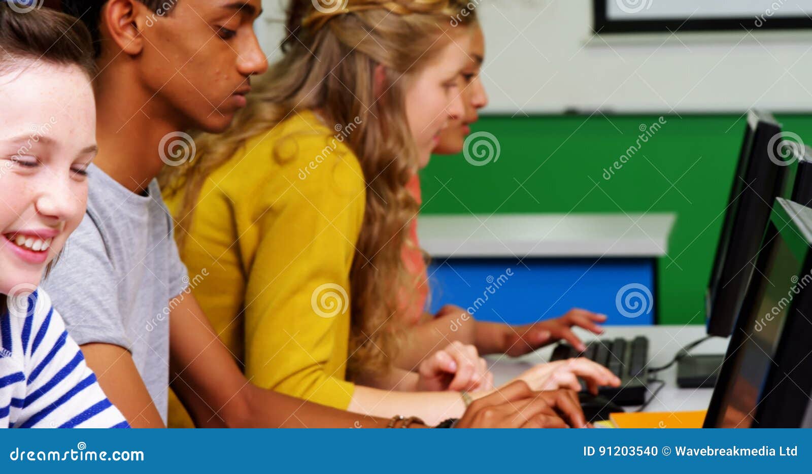 Students Studying on Computer in Classroom Stock Footage - Video of ...