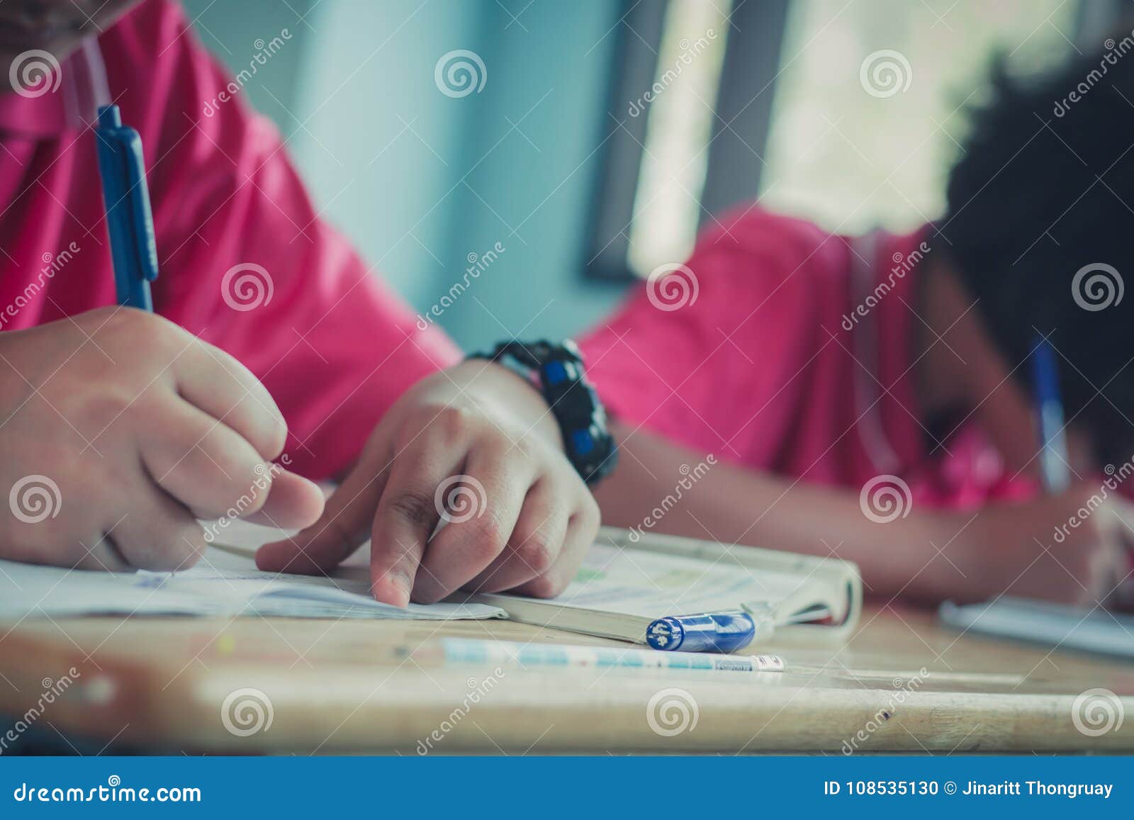 Students are Studying in the Elementary School Classroom. Stock Photo ...